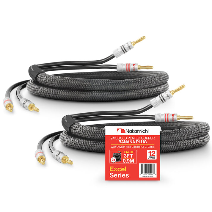Nakamichi Excel Series 24k Gold Plated Banana Plug with 12AWG Speaker